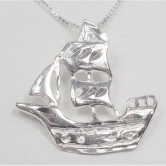 Jewelry | Sterling Silver Tall Sails Pirate Ship Necklace | Poshmark